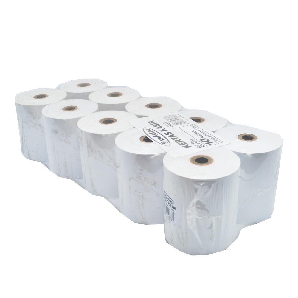 Jual KERTAS STRUK KASIR 1PLY 75X65 NCR TELSTRUK PAPER ROLL 1 PACK 10 ...