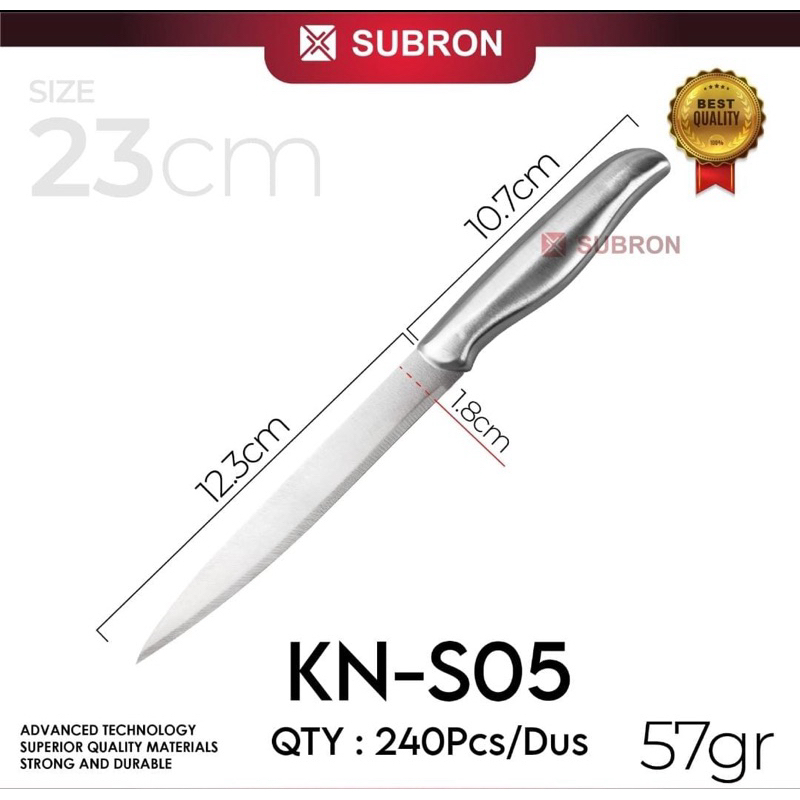 Jual Subron KN-S05 Pisau Dapur Daging Buah Sayur 5" Full Stainless ...