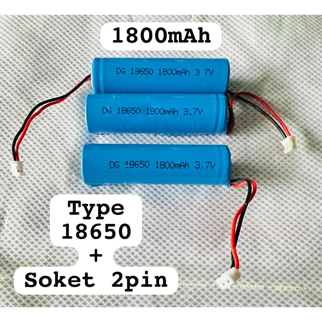 Jual Baterai Battery 18650 Lithium lon Plus 2pin kabel 3.7V 1800mAh KONDISI COPOTAN | Shopee ...