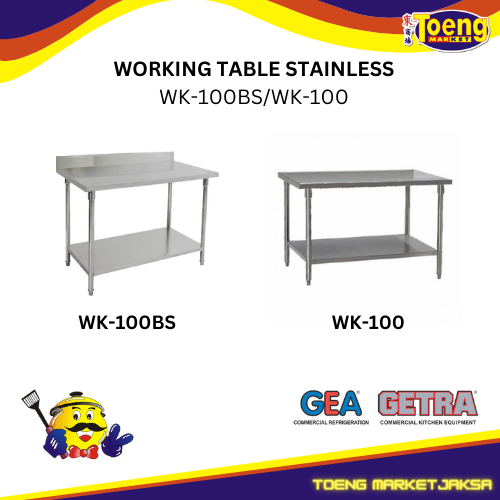 Jual MEJA DAPUR STAINLESS / WORKING TABLE S/S WK-100BS/WK-100 GETRA ...