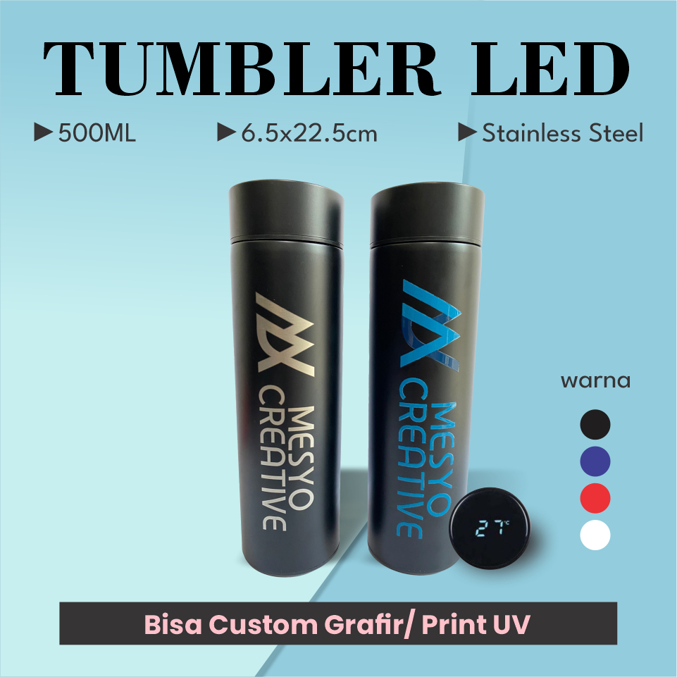 Jual TUMBLER LED CUSTOM PRINT UV GRAFIR / TEMPAT BOTOL MINUM SOVENIR ...