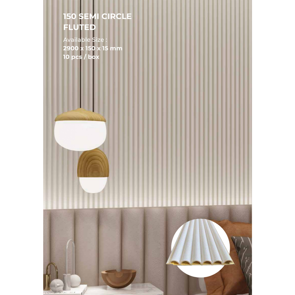 Jual Wpc Wallpanel 3D Roshan 150 semi circle fluted I Panel Dinding 2 ...