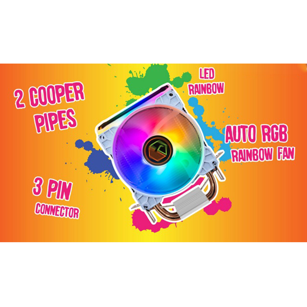 Jual CUBE GAMING WIND V2 - 2 Heat Pipes - CPU Cooler Rainbow Led - (AM5 Ready) | Shopee Indonesia