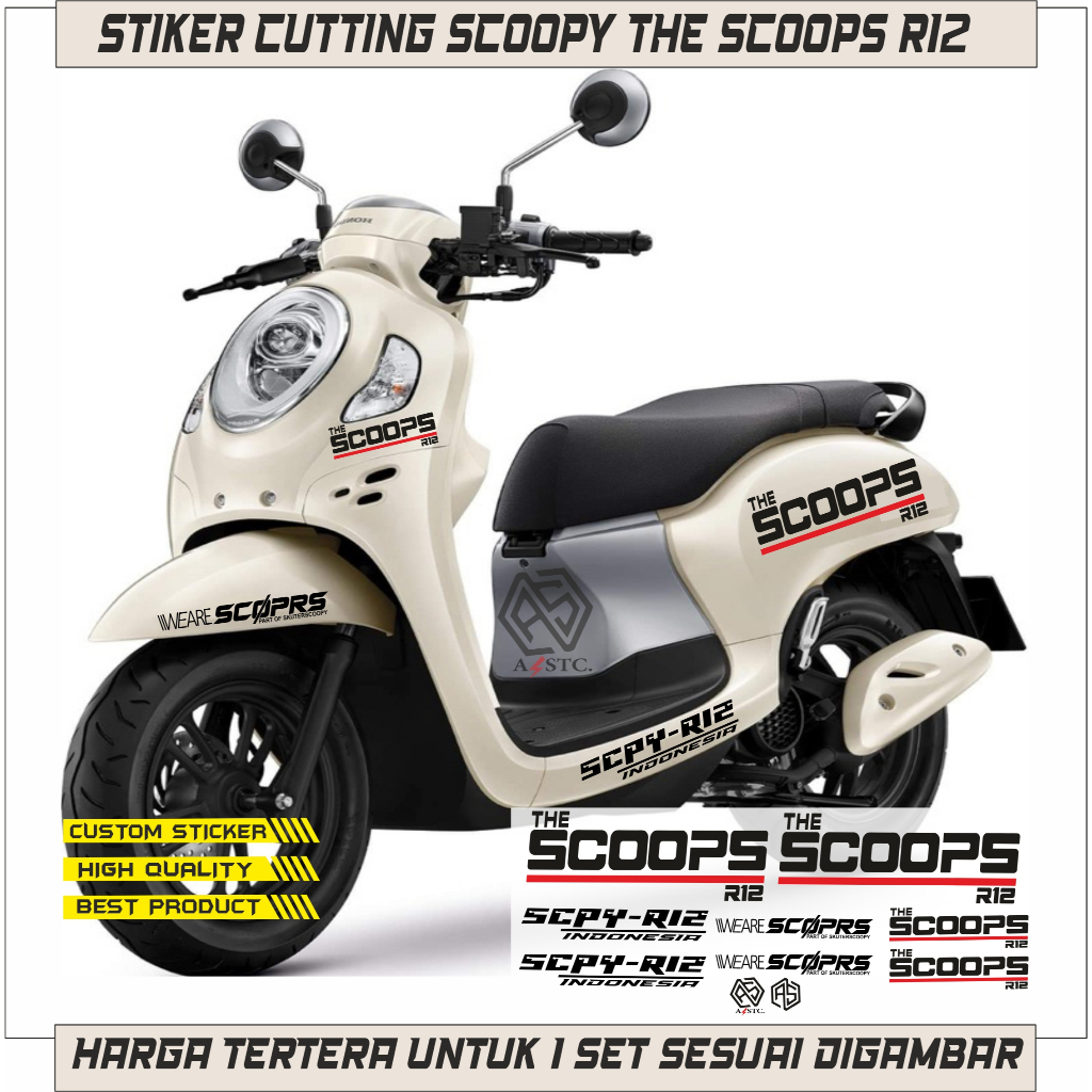 Jual STIKER SCOOPY MOTIF SCOOPS R12 / CUTTING STIKER LIS SCOOPS R12 ...