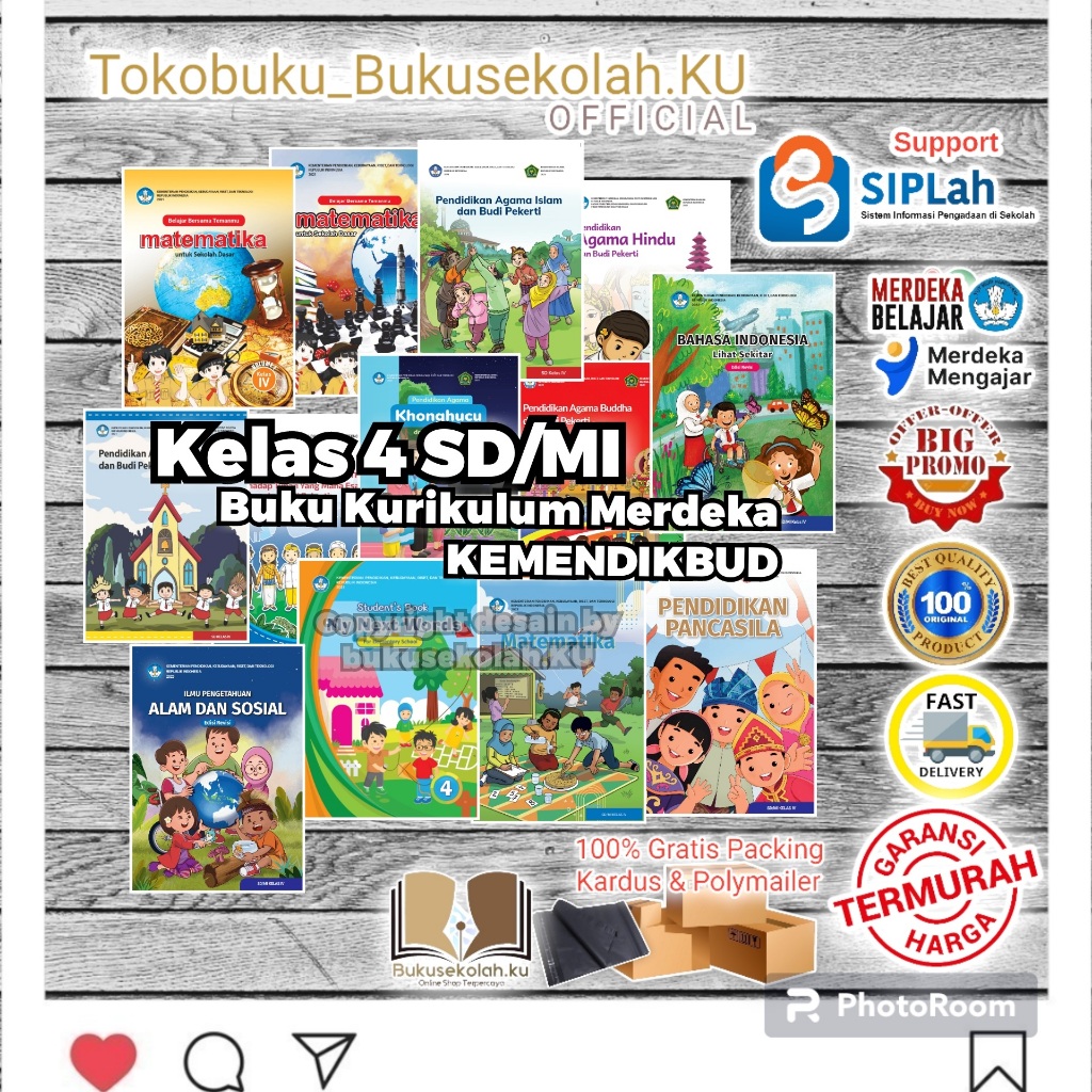 Jual Harga Murah (HET Zona 1) : Buku Paket Kurikulum Merdeka Kelas 4 SD/MI Kemendikbud Terbaru ...