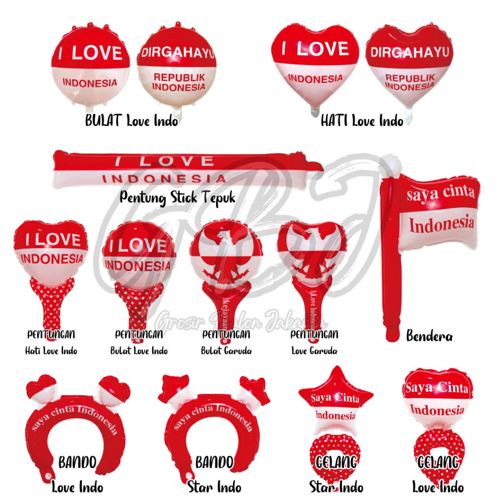 Jual (SATUAN) Balon Foil Kemerdekaan / Bendera Merah Putih / BULAT ...
