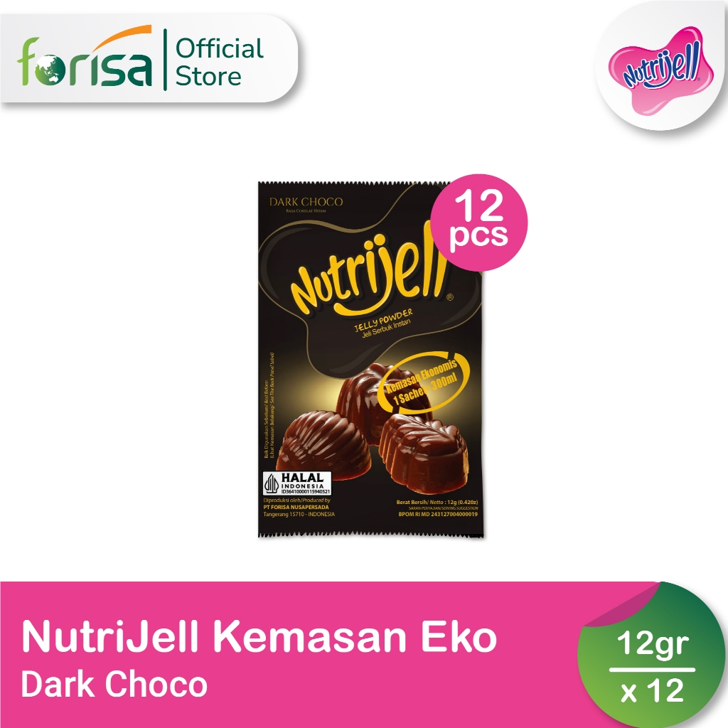 Jual Nutrijell Ekonomi Rasa Dark Choco 12 gr 12 Pcs | Shopee Indonesia