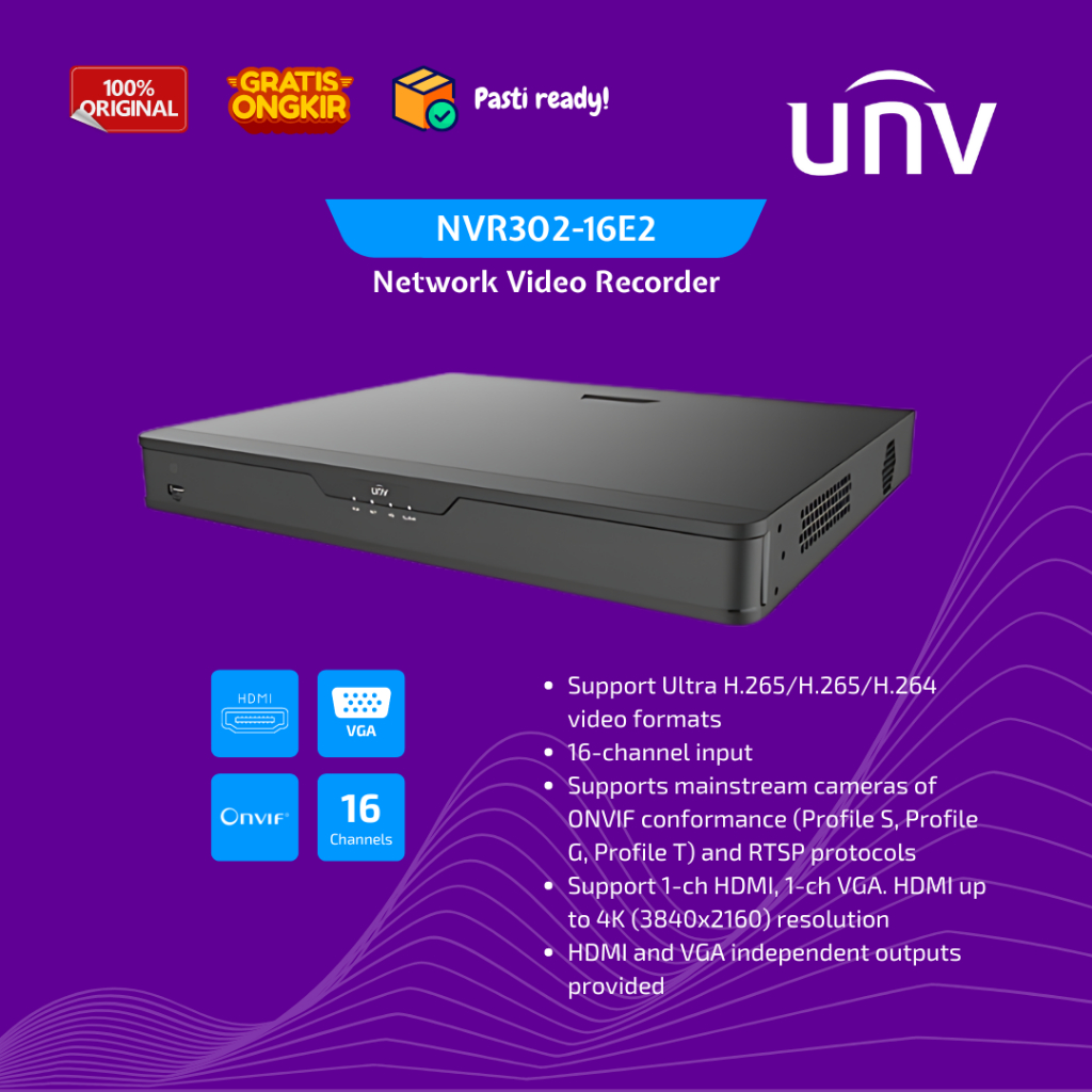 Jual UNV NVR302-16E2 Uniview 16 Channel Network Video Recorder | Shopee ...