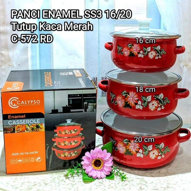 Jual PANCI BUNGA 3 SUSUN COOKWARE SET isi 6 PCS tutup kaca | Shopee ...
