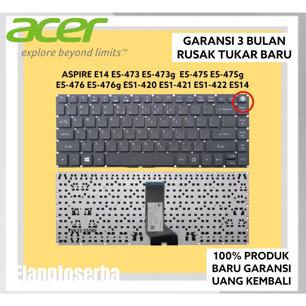 Jual Keyboard Original acer aspire E14 ES1-422 E5-422 ES-432 ES1-420 E5 ...