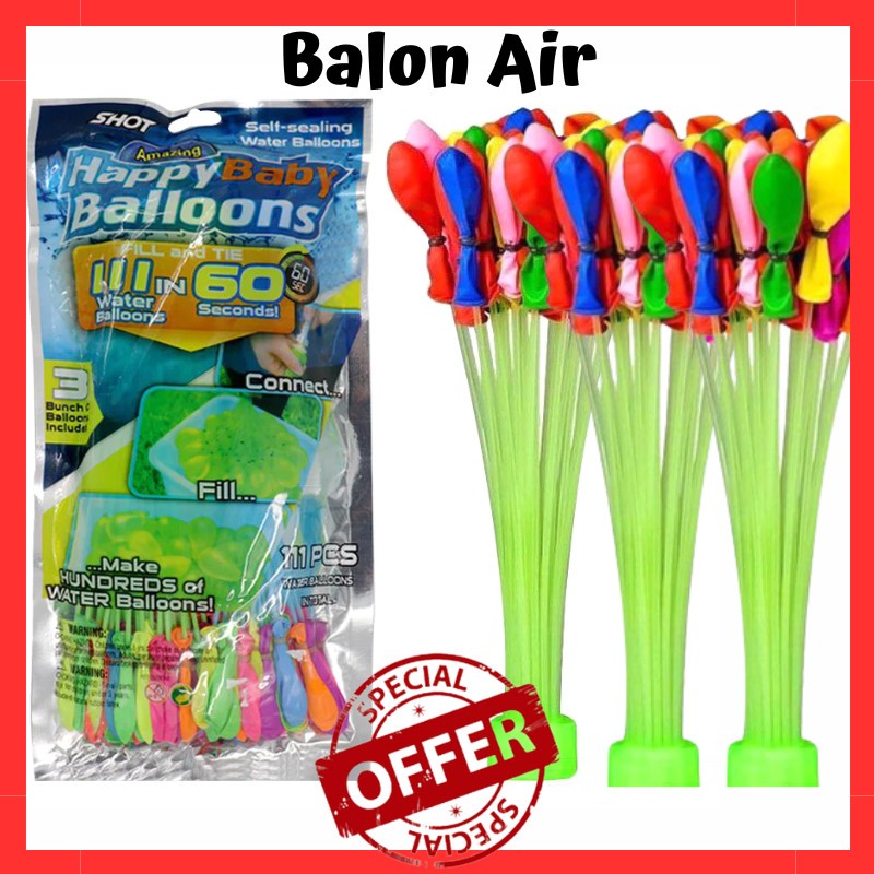 Jual Balon tiup air 111 pcs magic bunch water happy balloons / perang ...