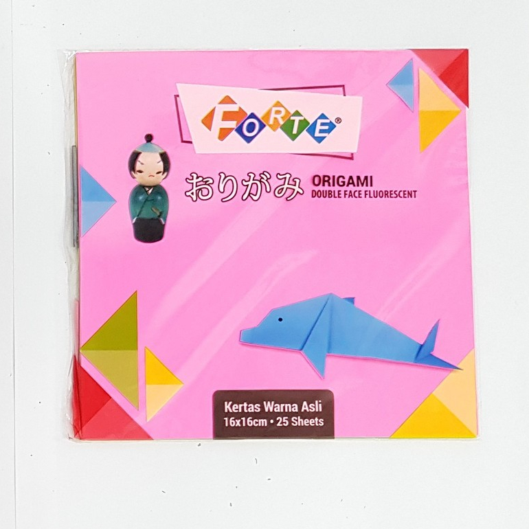 Jual Origami Kertas Lipat Forte Warna warni 2 sisi Ukuran 16 x 16 cm ...