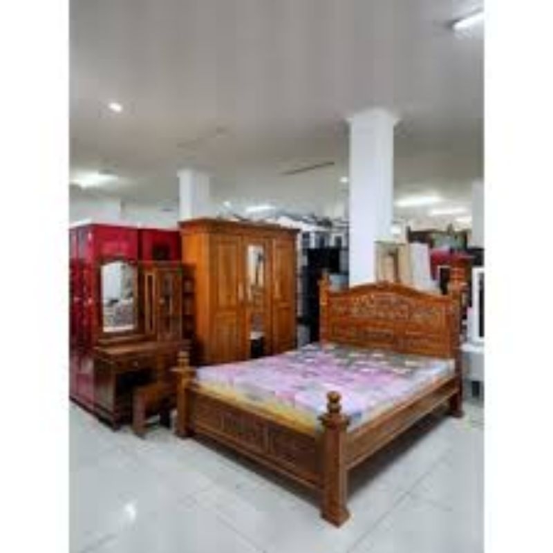 Jual satu set dipan lemari meja rias jati belanda | Shopee Indonesia