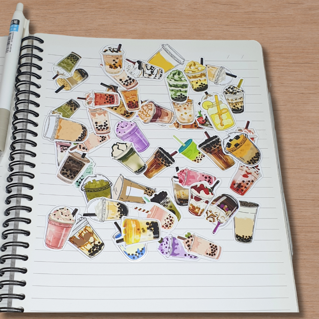 Jual Sticker Milk Tea Edition | Sticker Aesthetic | Sticker Vinyl ...