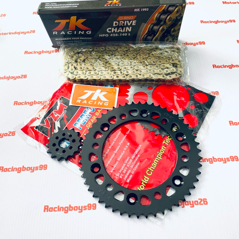 Jual GEAR SET CRF 150L VZM RANTAI O RING TK RACING SUPERMOTO HARIAN ...