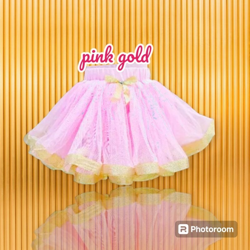 Jual Rok tutu anak perempuan/Rok cantik pink pita gold/tersedia usia dr ...