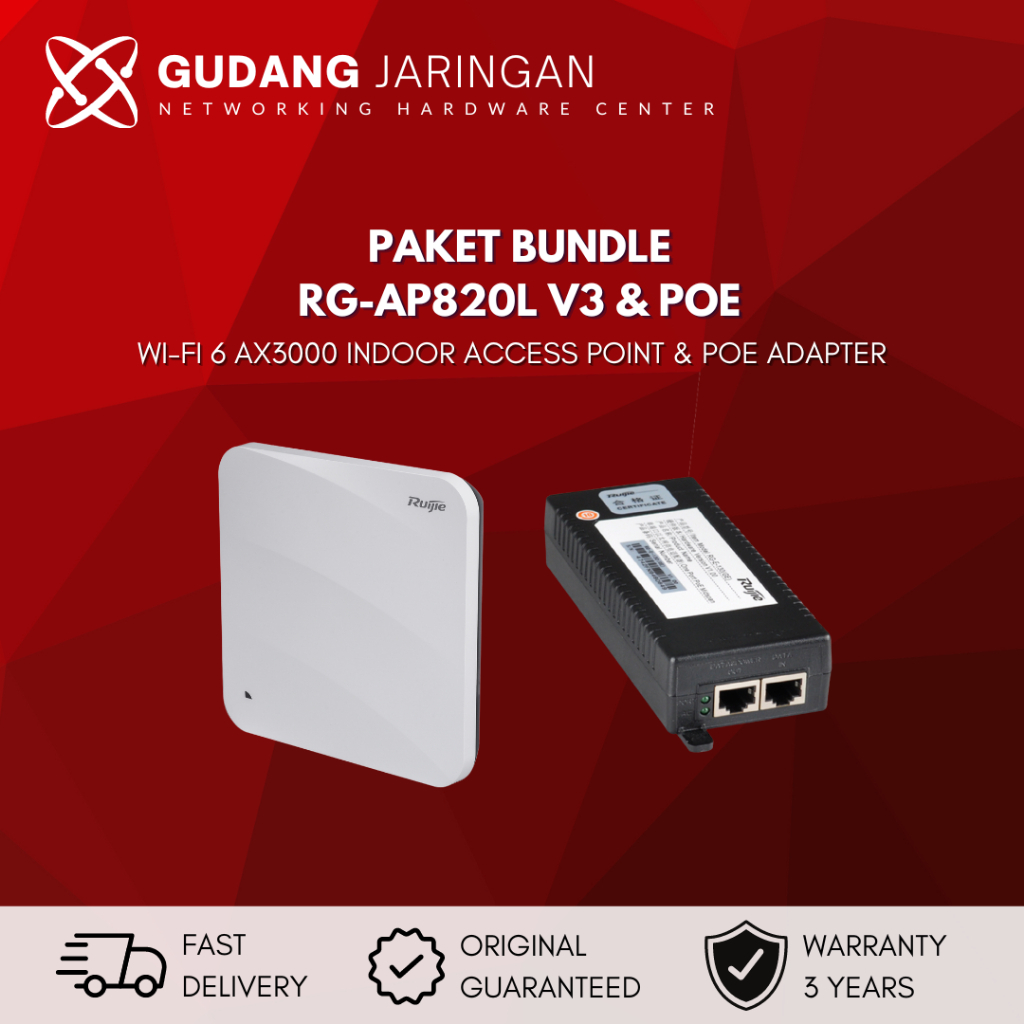 Jual Ruijie Reyee RG-AP820L V3 & RG-E-130(GE) WIFI6 INDOOR ACCESS POINT ...