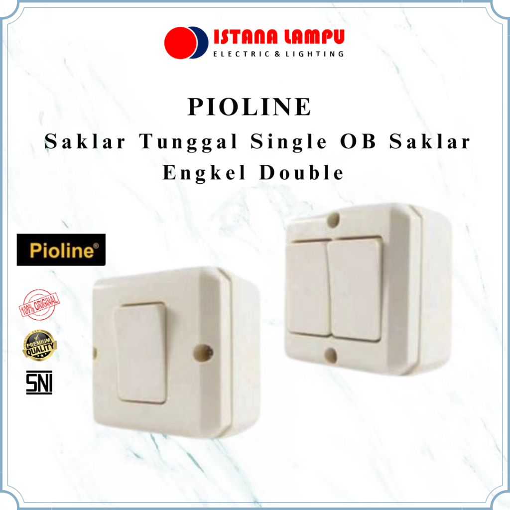 Jual PIOLINE Saklar Tunggal Single OB Saklar Engkel Double | Shopee ...