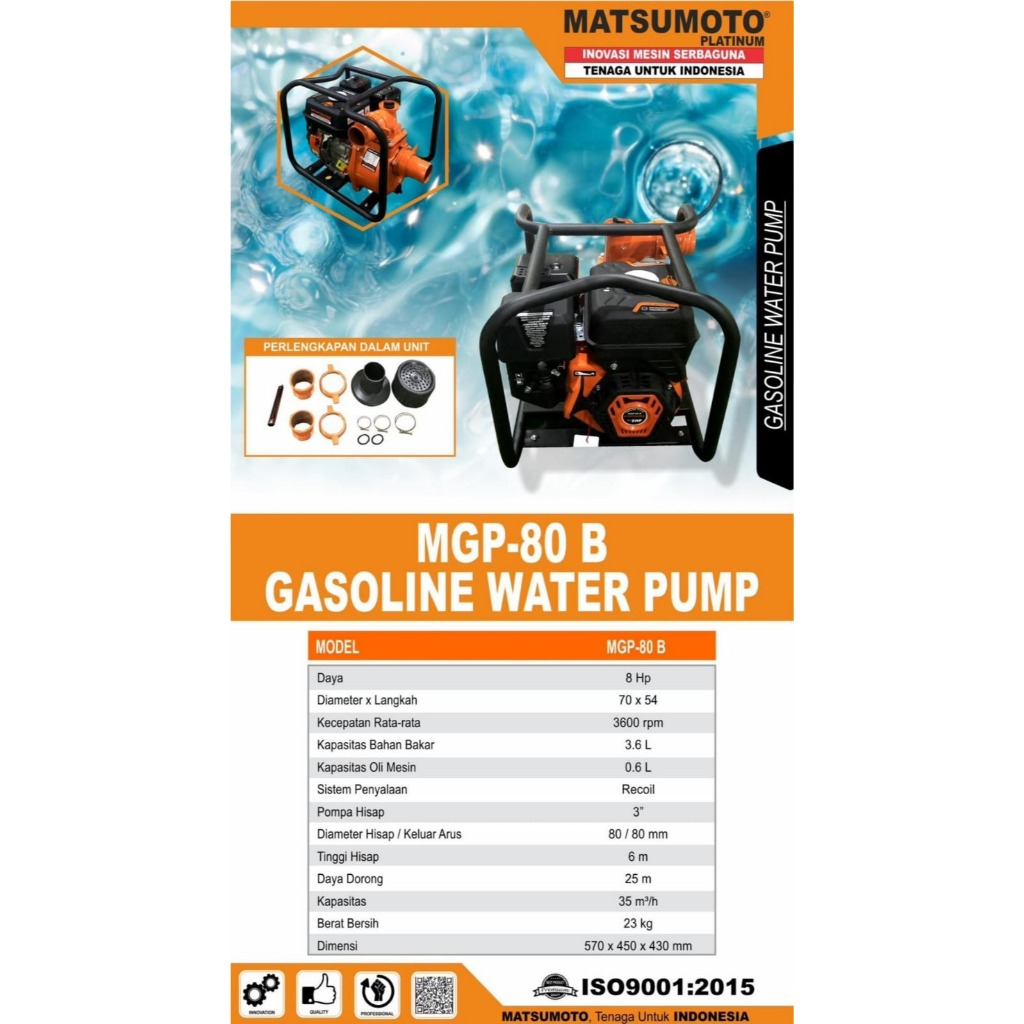 Jual Pompa Air MGP 80 B Matsumoto /Gasoline Water Pump 3 Dim | Shopee Indonesia