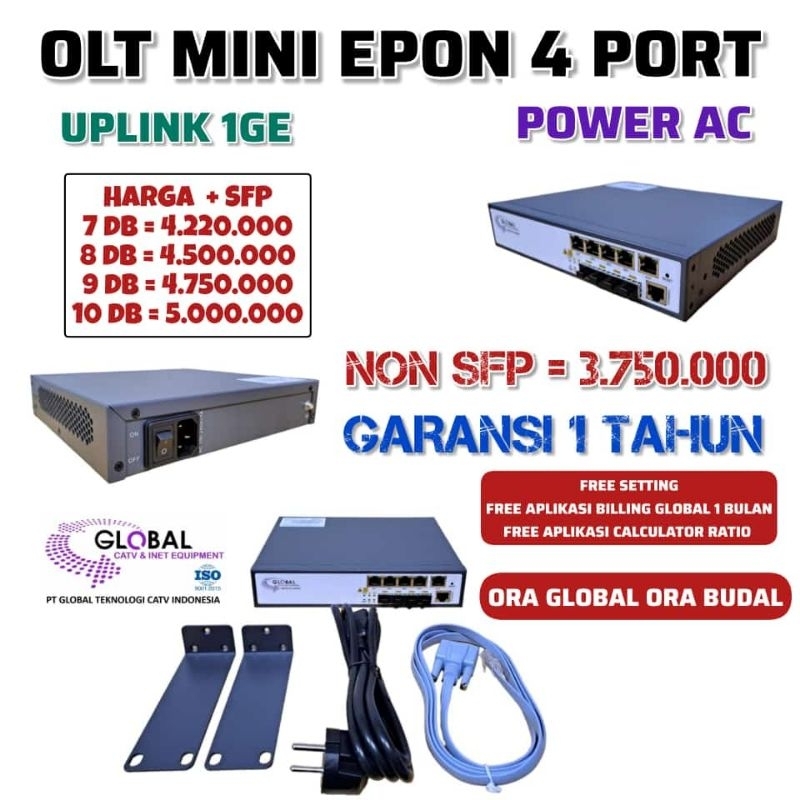 Jual OLT EPON GLOBAL 4 PORT MINI | Shopee Indonesia
