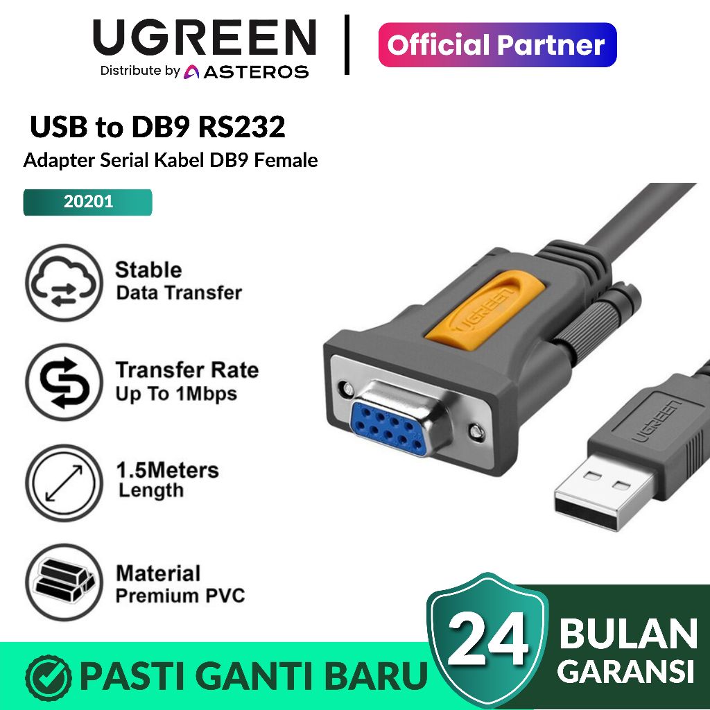 Jual UGREEN Kabel USB to RS232 DB9 Serial Converter Adapter RS-232 ...