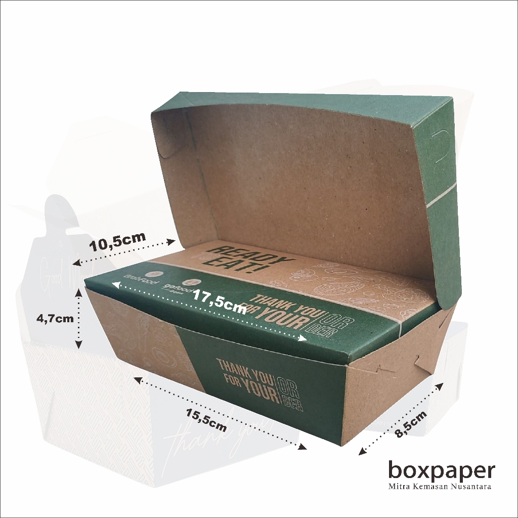 Jual Paper Lunch Box ( size M isi 100pcs ) Kraft Laminasi Kotak Makan ...