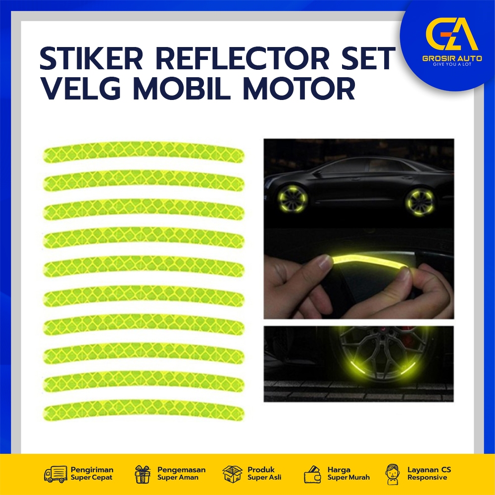 Jual Stiker Reflektor Reflector Velg Mobil Motor Pemantul Cahaya Kuning ...