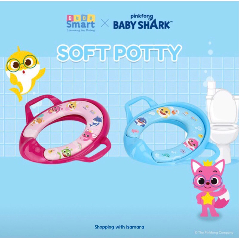Jual Bebe Smart x Pinkfong Baby Shark Soft Potty / Toilet Training with ...