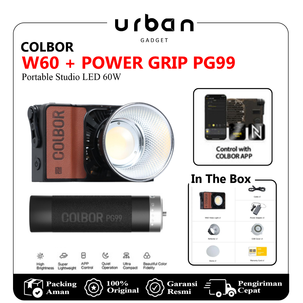 Jual Colbor W60 Bi-Color LED Monolight Lampu Portable Studio | Shopee ...