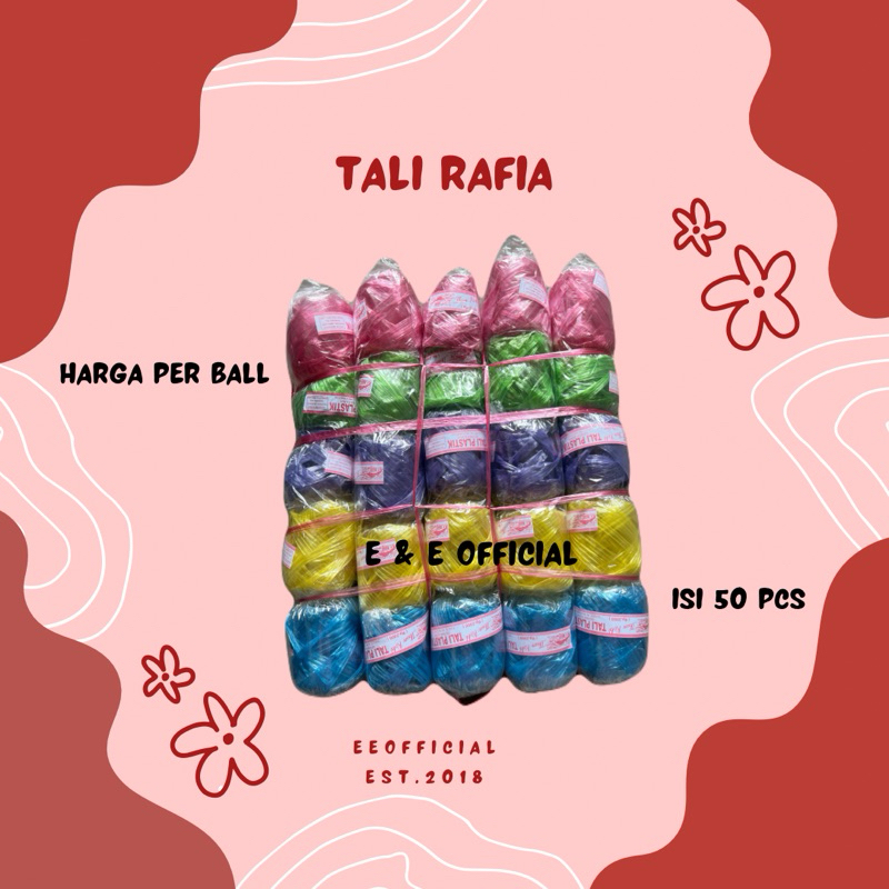 Jual TALI RAFIA ISI 50 / TALI PENGIKAT / TALI RAPIA 1BALL ISI 50 PCS ...