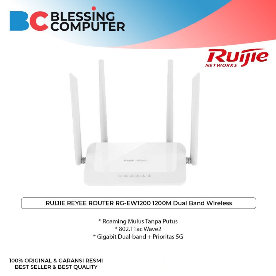 Jual RUIJIE REYEE ROUTER RG-EW1200 1200M Dual Band Wireless | Shopee ...