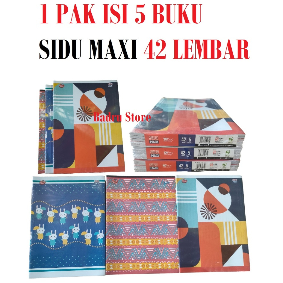 Jual BUKU TULIS SIDU MAXI 42 LEMBAR 1 PAK ISI 5 BUKU | Shopee Indonesia