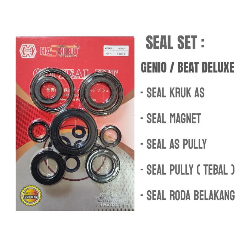 Jual SEAL KIT GENIO HASHIRU oli sil set komplit beat deluxe | Shopee Indonesia