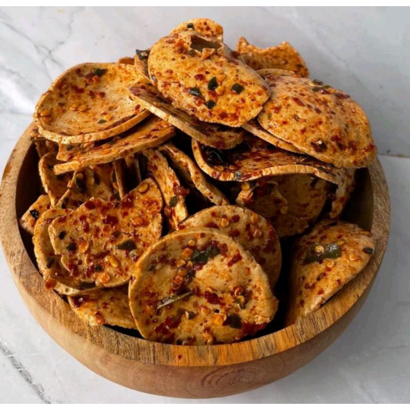 Jual Basreng Bulat pedas Daun jeruk 250gram Basreng kriuk khas bandung ...