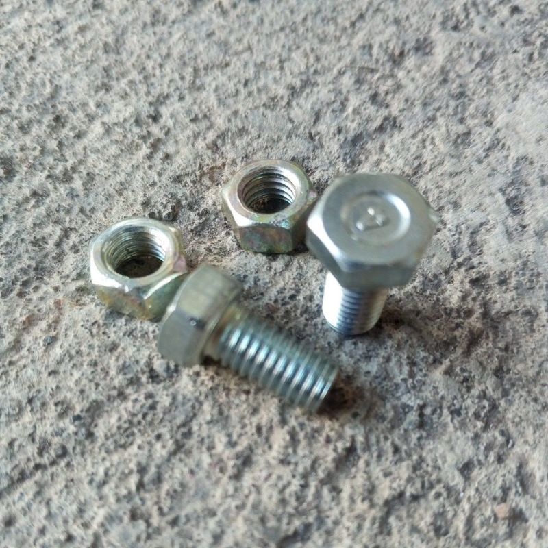 Jual Baut Mur Hexagon M8 x 15 Putih galvanis plus Mur Per lusin | Shopee Indonesia