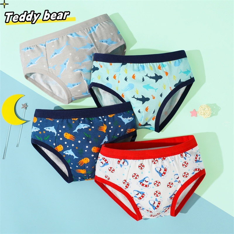 Jual (2-14Tahun)Katun Murni Celana Dalam Anak Laki Laki CD Kartun Garis ...