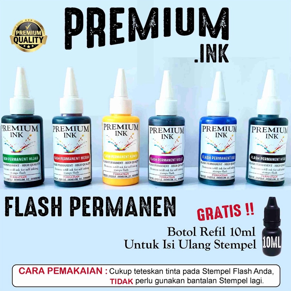 Jual KODE M87I Tinta Stempel Flash Permanen 1ml Free Botol Refill 1ml ...