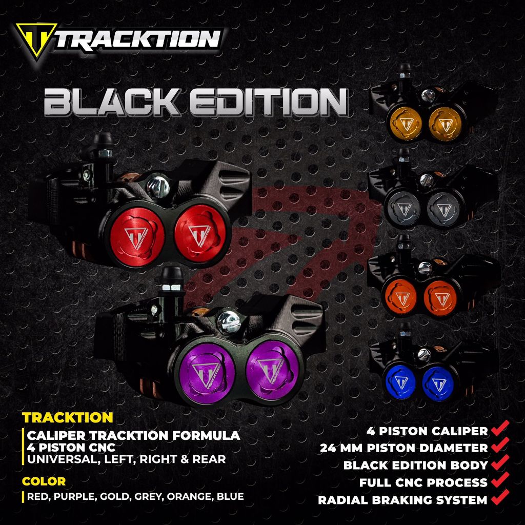 Jual CALIPER TRACKTION FORMULA BLACK EDITION 4P CNC UNIVERSAL | Shopee Indonesia