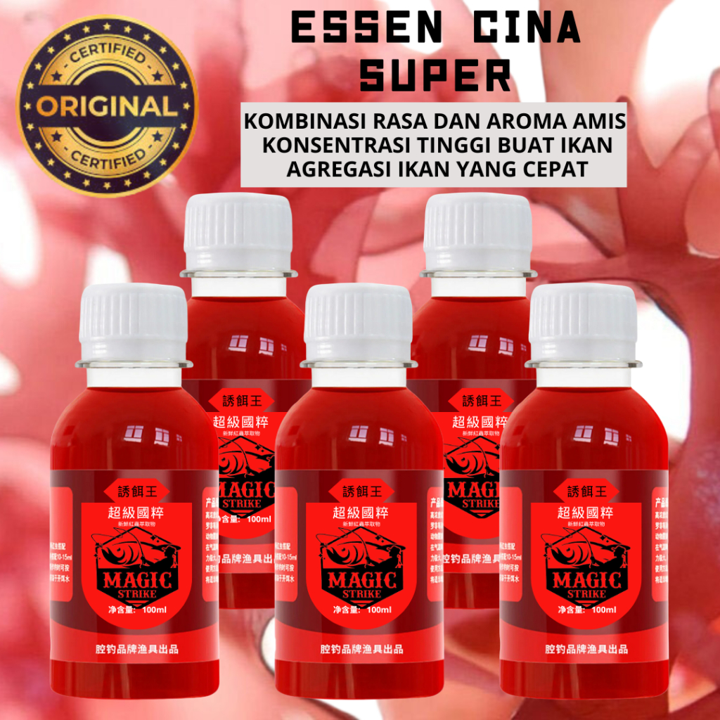 Jual Essen Cina Original 100ml Umpan Pancing Cairan Merah Ajaib Ikan ...