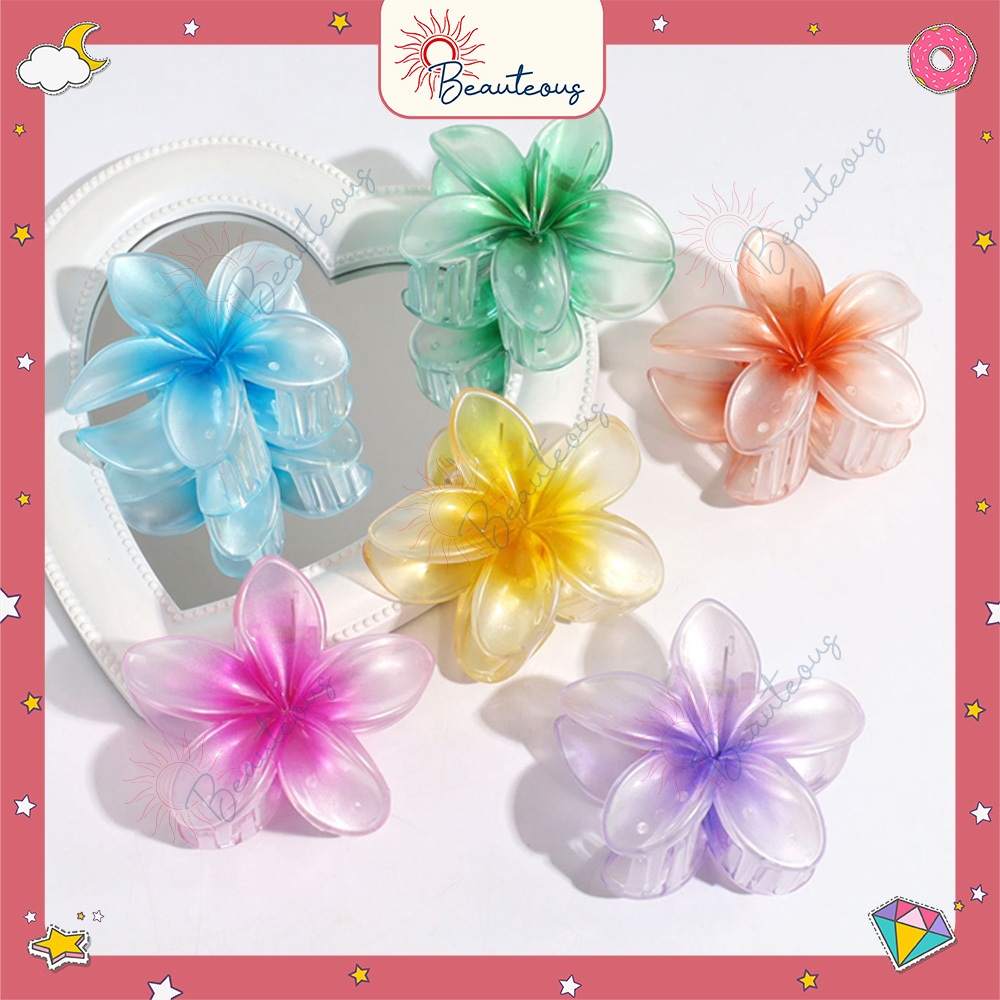 Jual Jedai Bunga Kamboja Wanita Bali Glossy Silver Fashion Hair Clip ...