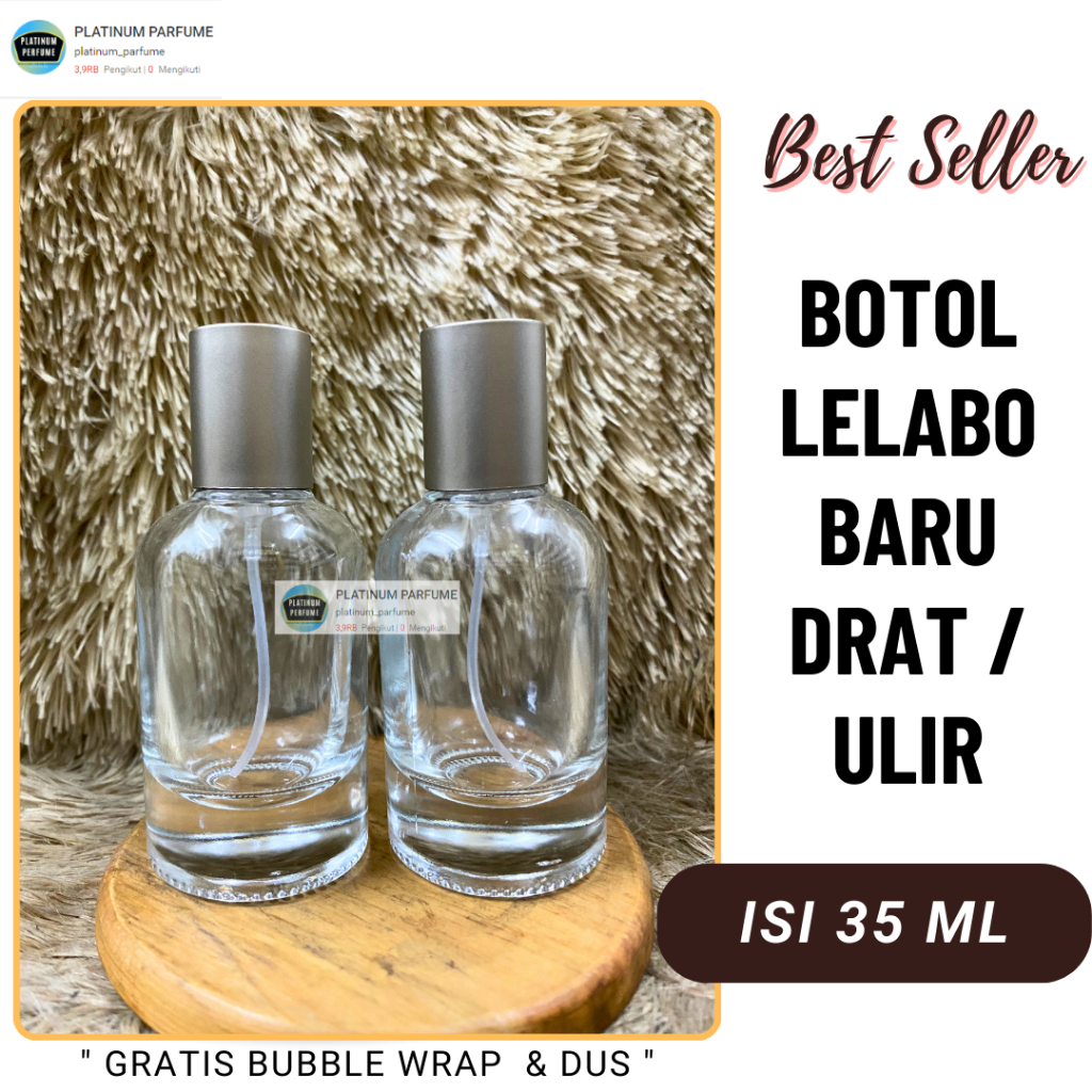 Jual BOTOL LELABO BARU 35 ML Ulir / Drat Putar Harga Satuan - Botol ...