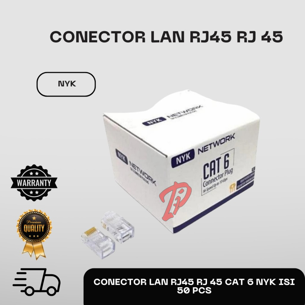 Jual Kepala Conector Lan RJ45 RJ 45 cat 6 NYK isi 50 Pcs | Shopee Indonesia