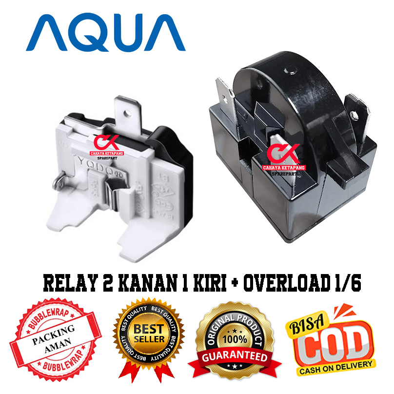 Jual Relay 3 pin + ptc overload kulkas Aqua 1 pintu / 2 pintu | Shopee ...