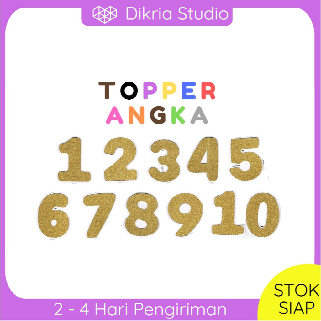 Jual Dekorasi cake angka, Topper angka kertas gliter | Shopee Indonesia