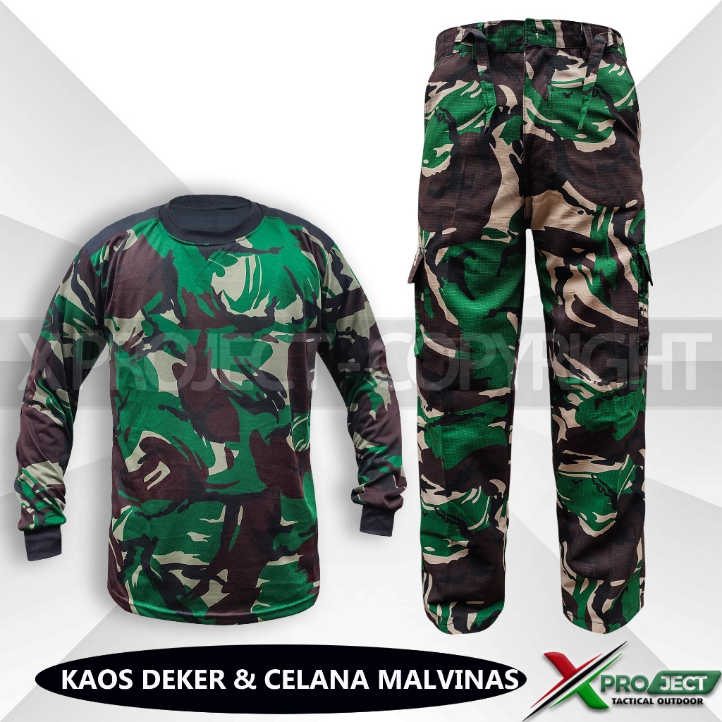 Jual Baju kaos dan Celana Panjang Pria PDL Loreng Malvinas Kargo | Shopee Indonesia