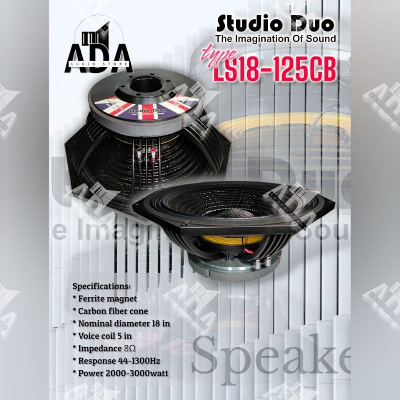Jual Komponen Speaker 18 IN STUDIO DUO LS18-125CB LS18 125CB Carbon ...