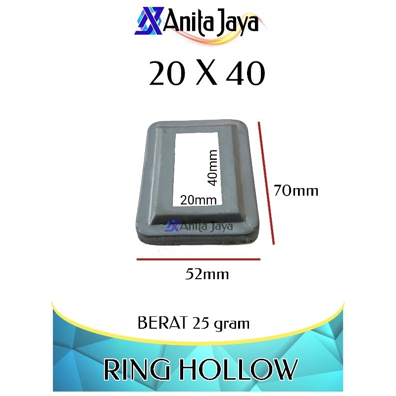 Jual ring hollow 20x40 mm tapak flange besi holo 2x4 cm | Shopee Indonesia