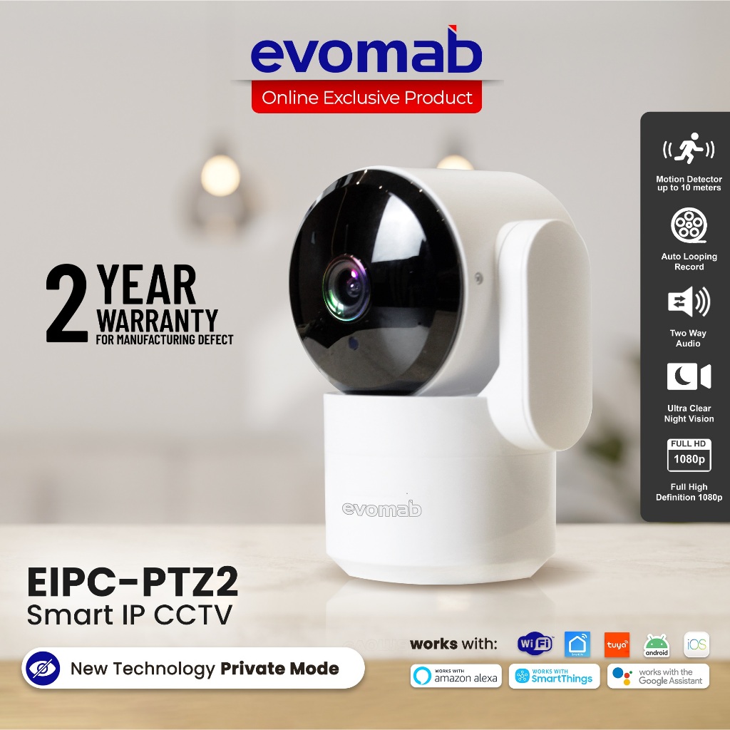 Jual evomab IP CCTV Indoor Kamera Portable Private Mode 1080p Wifi EIPC ...