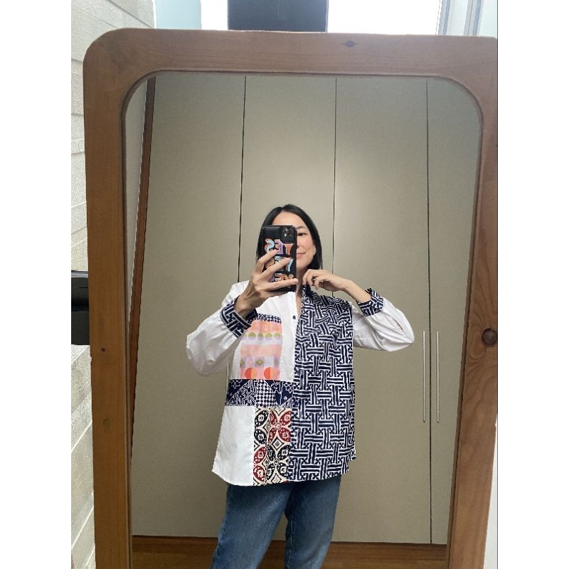 Jual kemeja batik yenzcollection fashion Block Shirt modern wanita ...