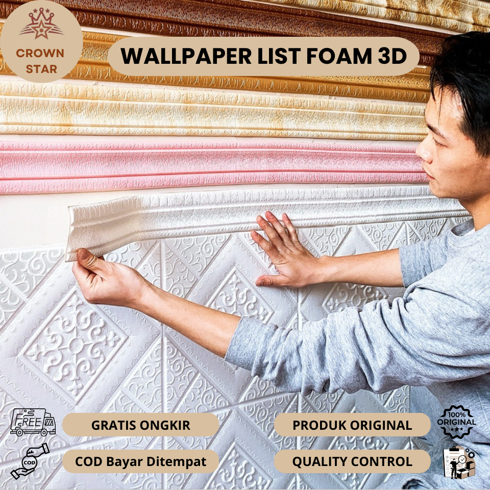 Jual Crown Star - Wall Border 3D Foam Stiker List Border Wallpaper ...